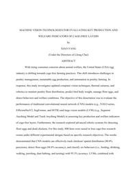 MACHINE VISION TECHNOLOGIES FOR EVALUATING KEY PRODUCTION AND WELFARE ...